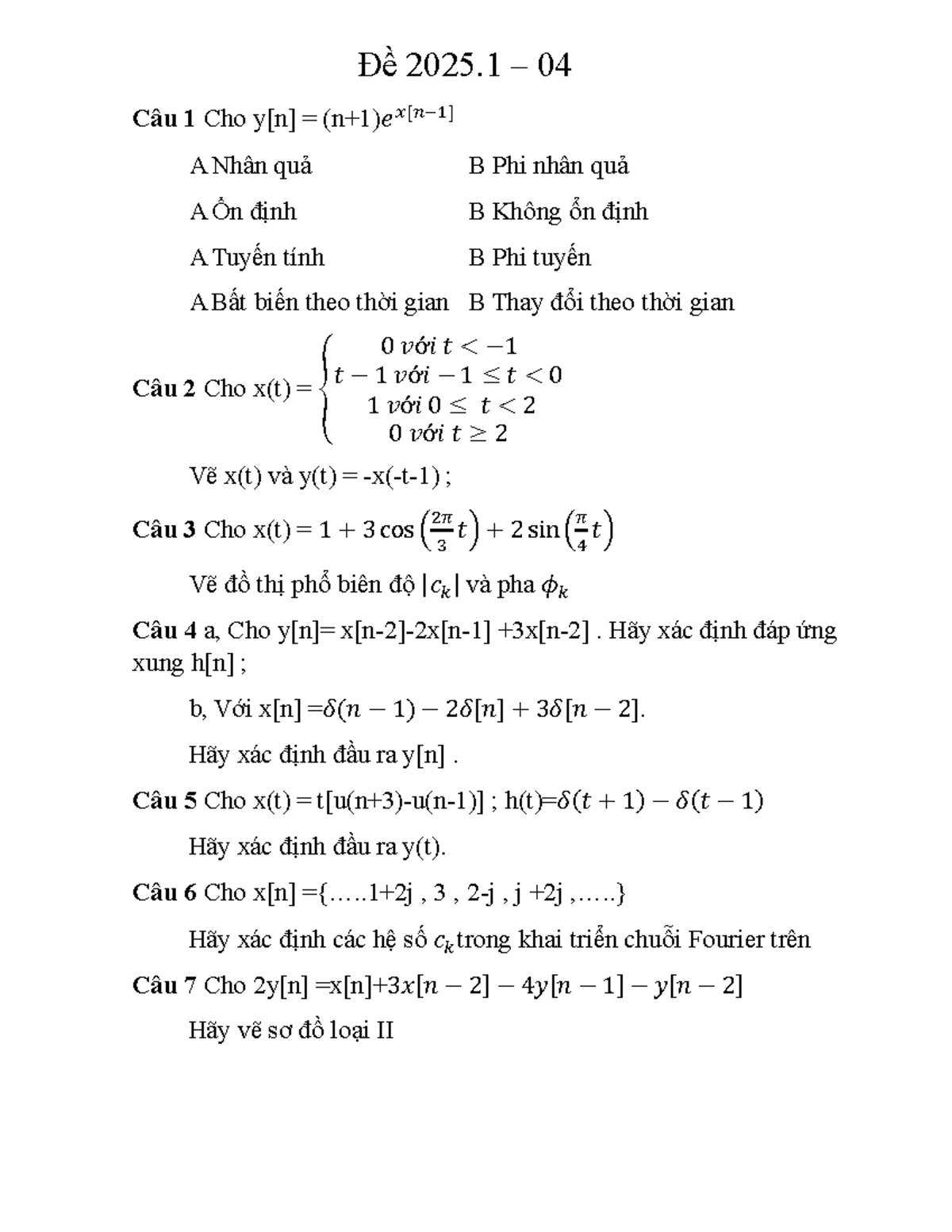 Đề THHT 2025.1 - Bài Tập Thực Hành và Giải Bài Tập - Studocu