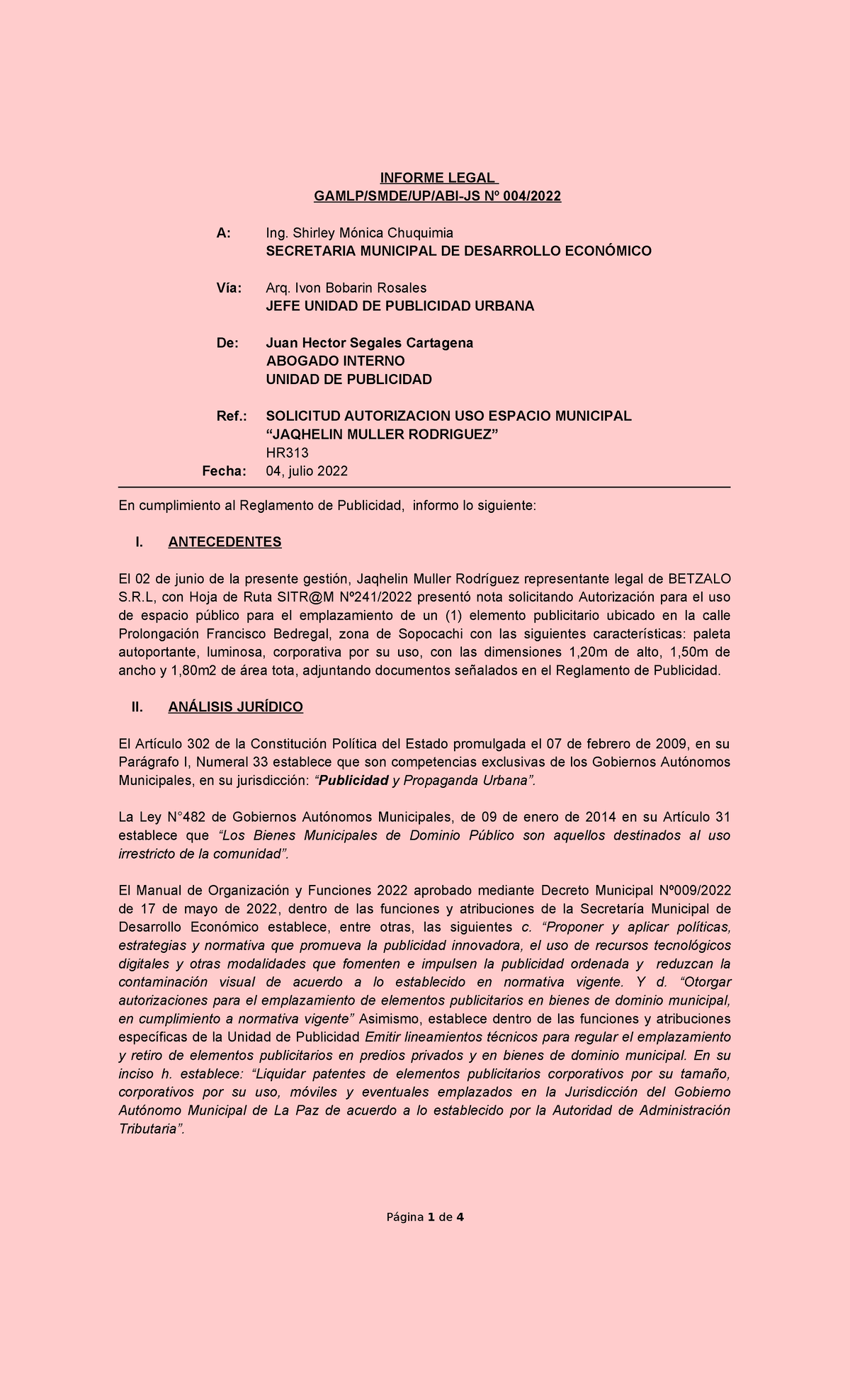 Autorización de Uso de Espacio Municipal para Publicidad - HR313 - Studocu