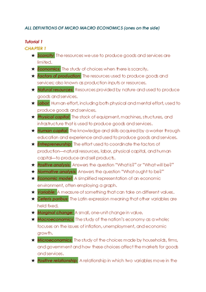 Economics Chapter 5 Summary Overview - 5_Economics_Consumers and ...