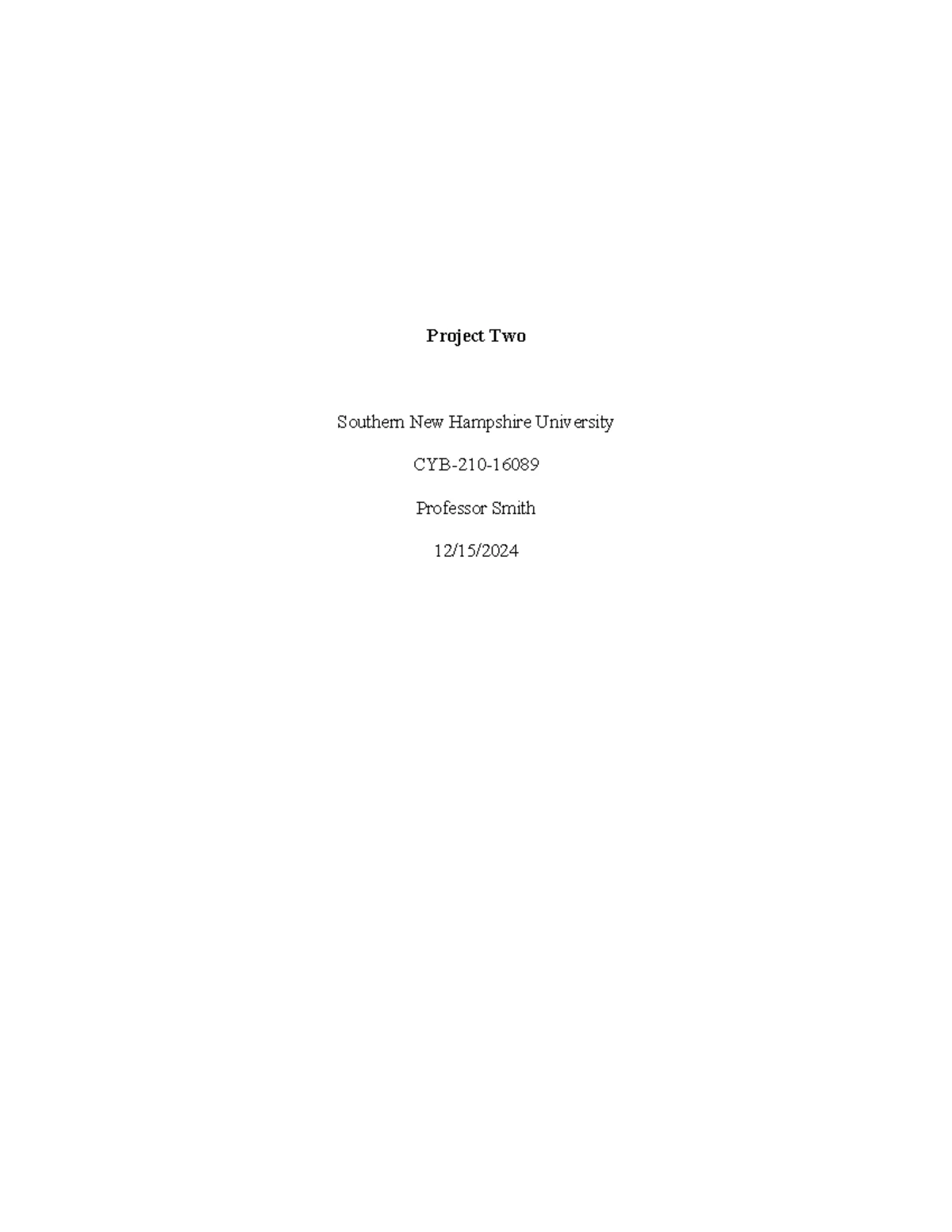 CYB 210 Project Two: Network Configuration and Setup by Jaden Taylor ...
