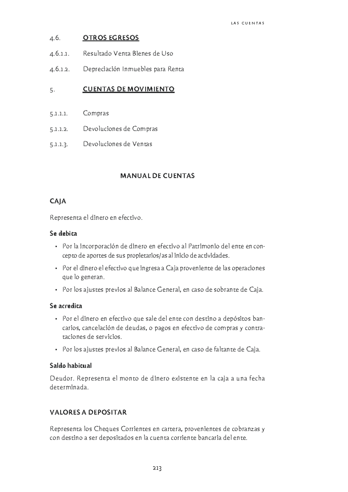 Manual de Cuentas: Egresos y Movimientos Contables - Studocu