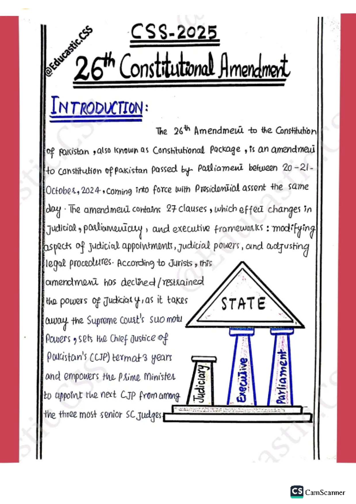 26th Constitutional Amendment: Key Changes and Implications - Studocu