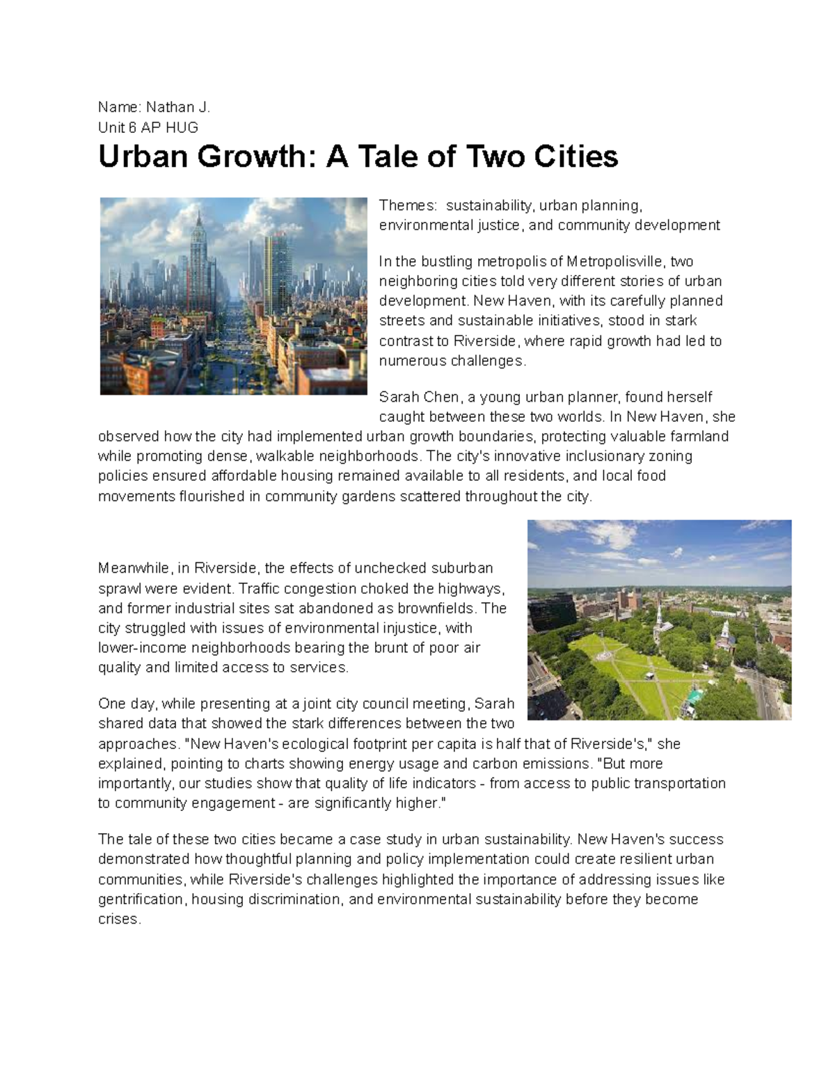Urban Growth Case Study: A Tale of Two Cities in AP HUG Unit 6 - Studocu