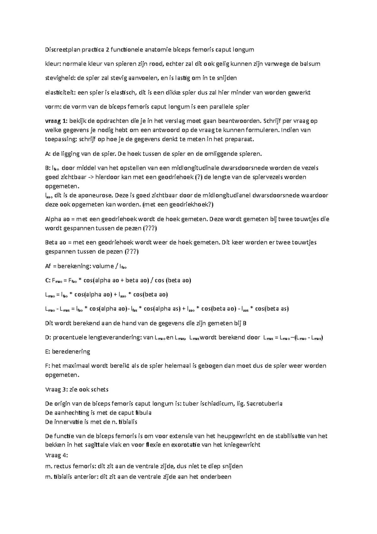 Praktijkopdracht 2: Functionele Anatomie van Biceps Femoris Caput ...