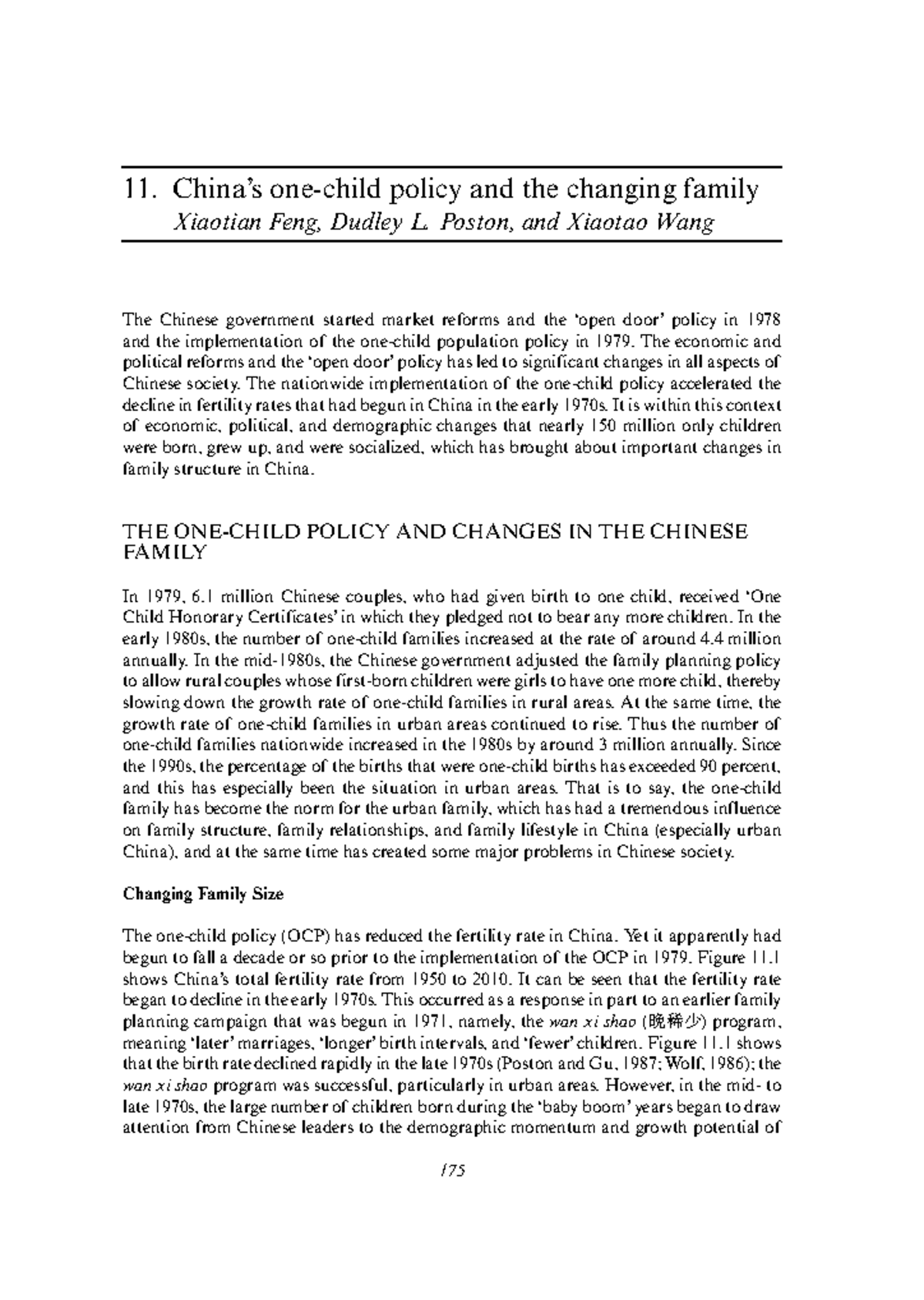 2A - Policy Impact on Family Structure in China: Changes and Challenges ...
