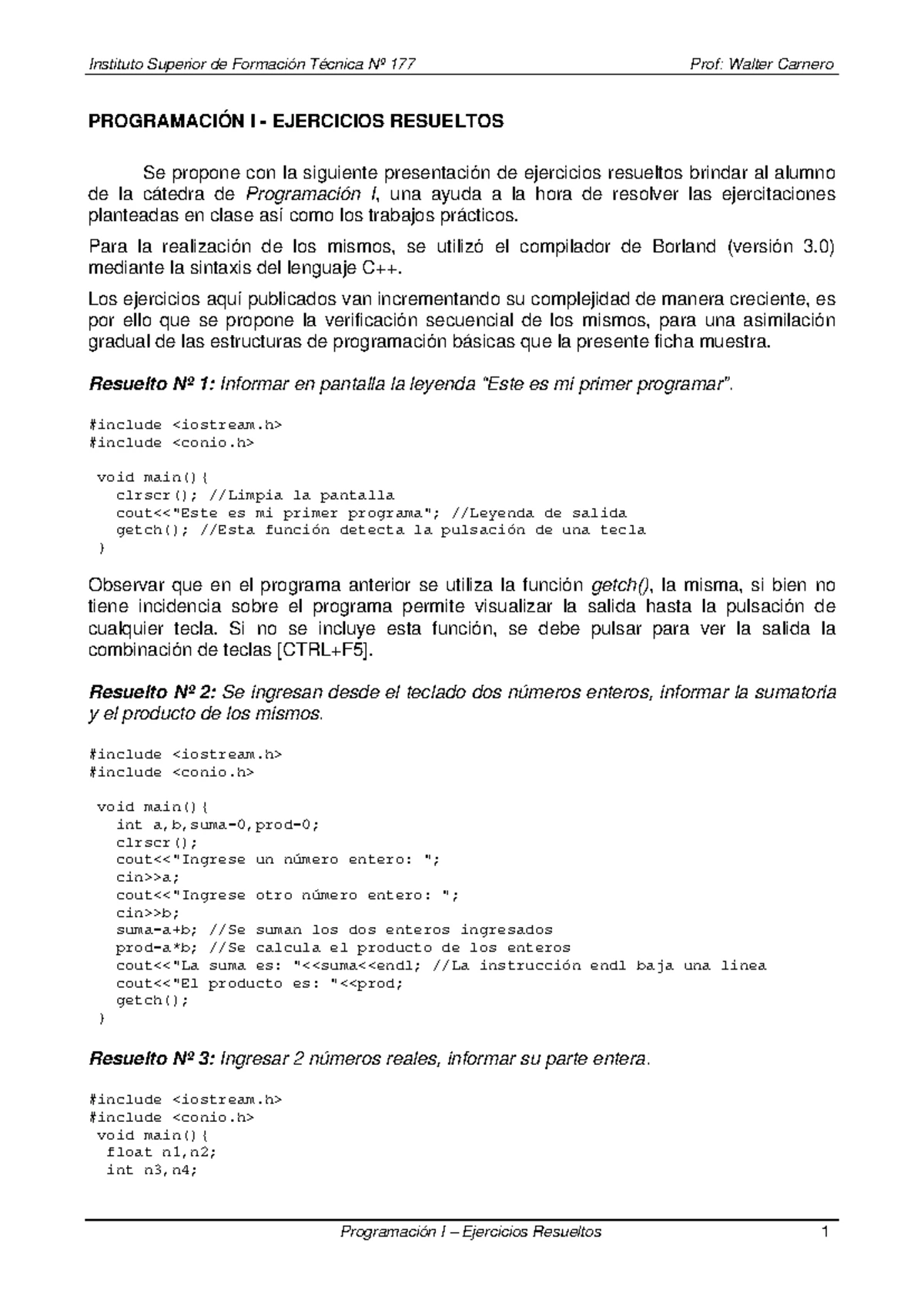 Ejemplos en C++ - Ejercicios resueltos - Programas ejemplo para ...