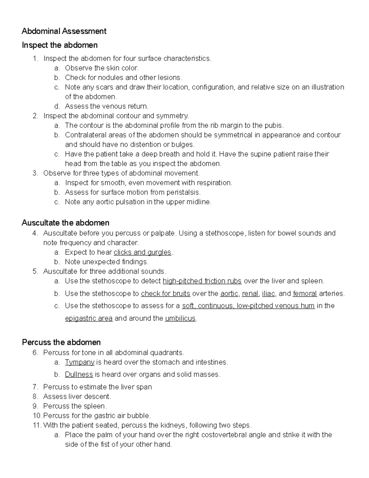 Abdominal assessment - lecturio/nursing Watch Video NOTES NURSING ...