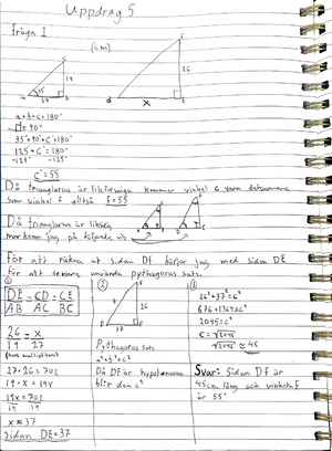 Ma 2a Uppdrag 3 - matte uppgift - Redovisa dina beräkningar, så att ...