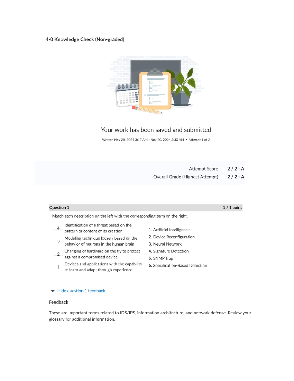 Module Four CYB-310 Knowledge Check: Term Matching Exercise - Studocu