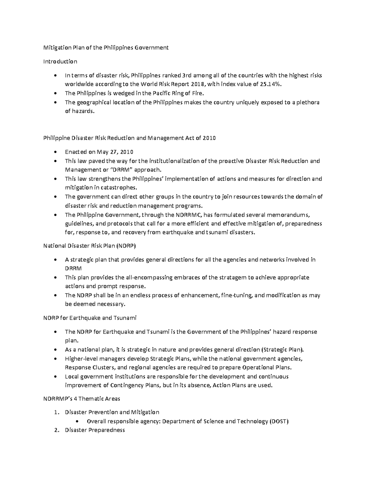 NDRRMP: Philippine Government's Comprehensive Disaster Mitigation Plan ...