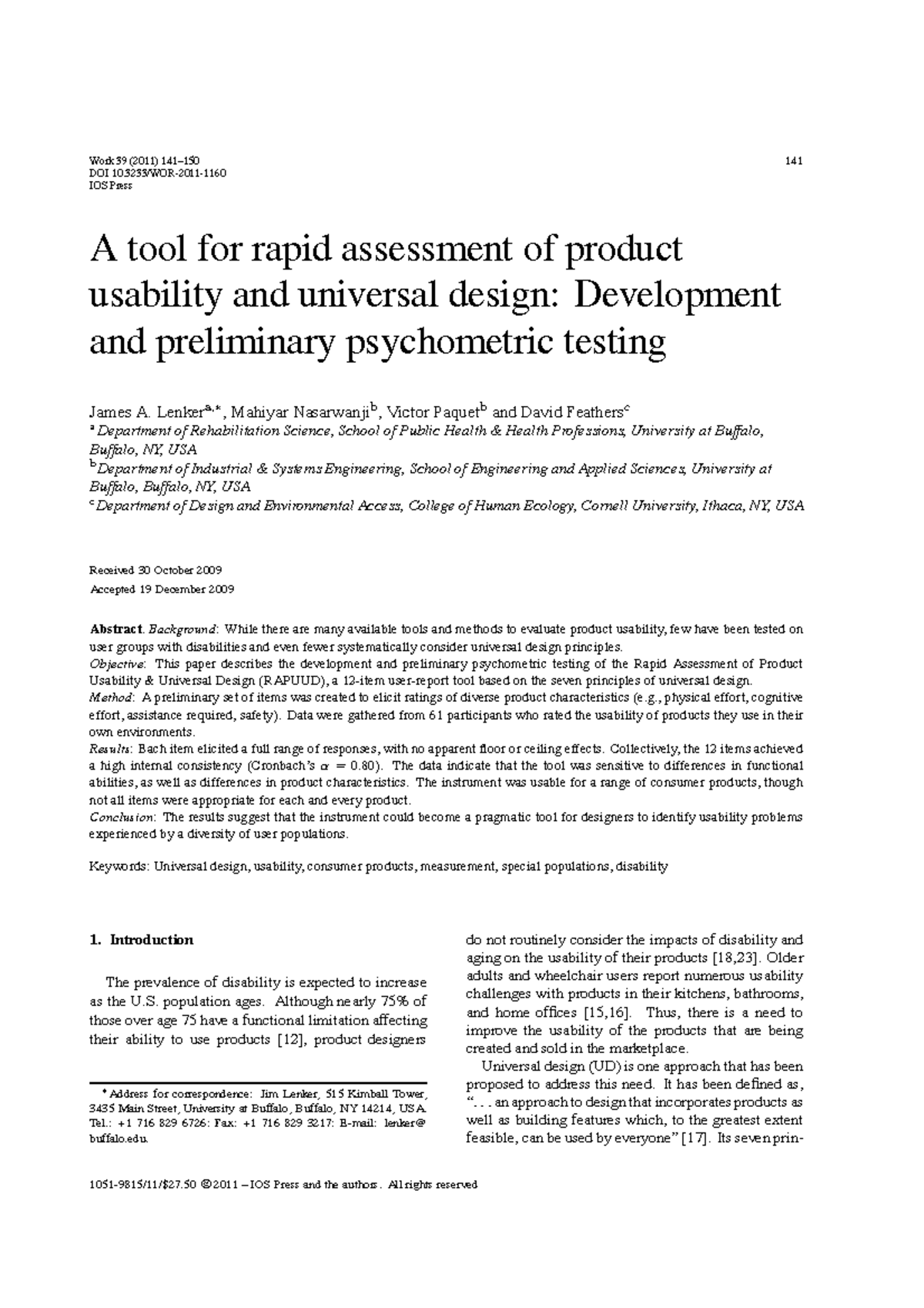 AP - Tool for Rapid Assessment of Product Usability & Universal Design ...