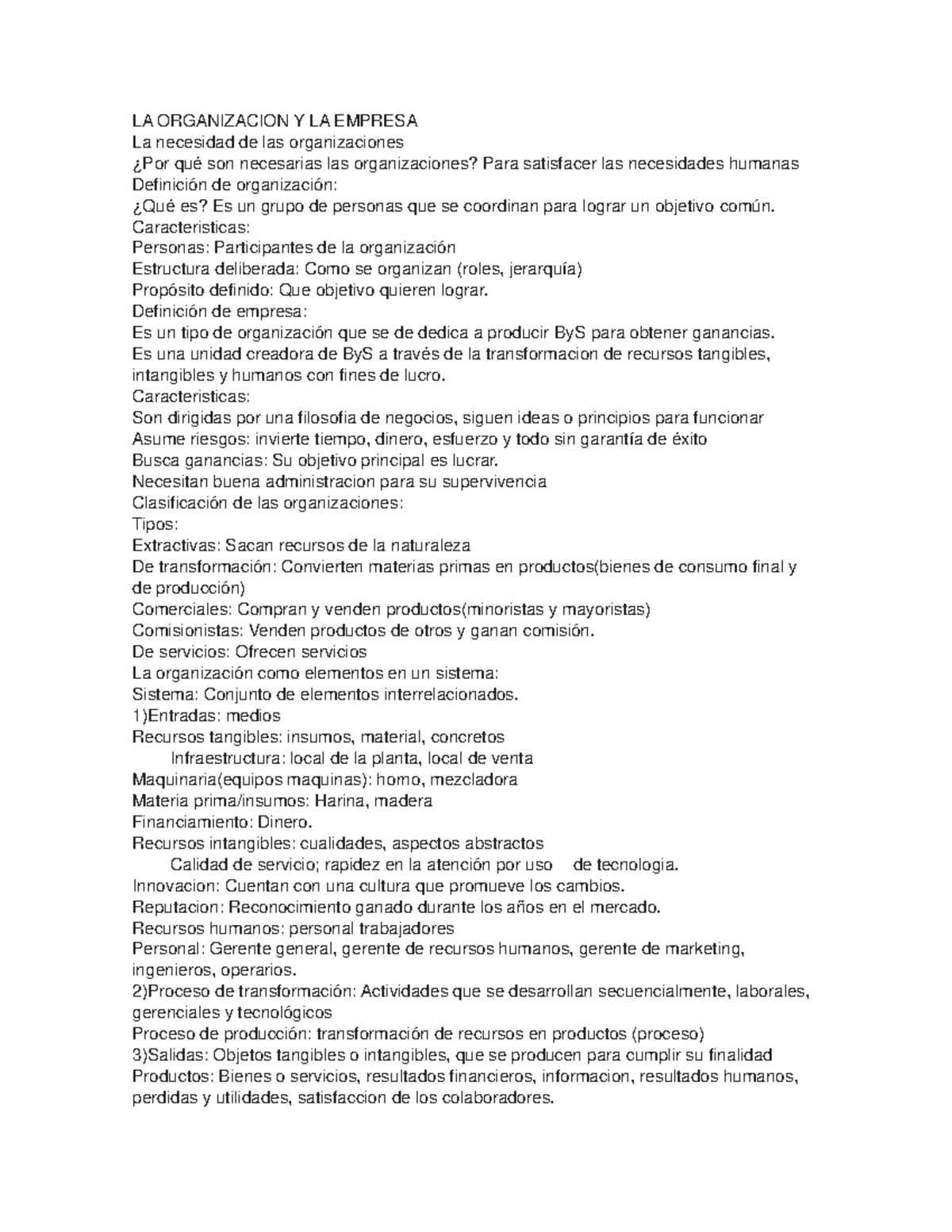 LA ORGANIZACIÓN Y LA EMPRESA: Definición y Características - Studocu
