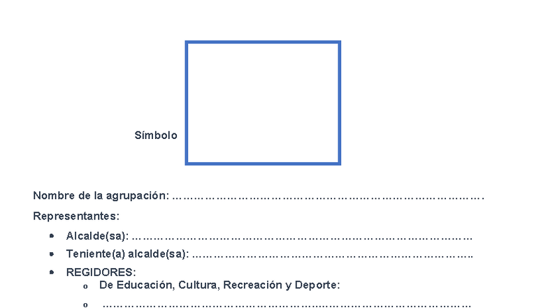 Plan ficha municipio - Símbolo Nombre de la agrupación: - Studocu