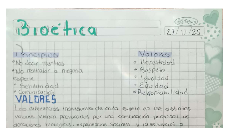 Bioética y Valores: Principios Fundamentales en la Ética Humana - Studocu