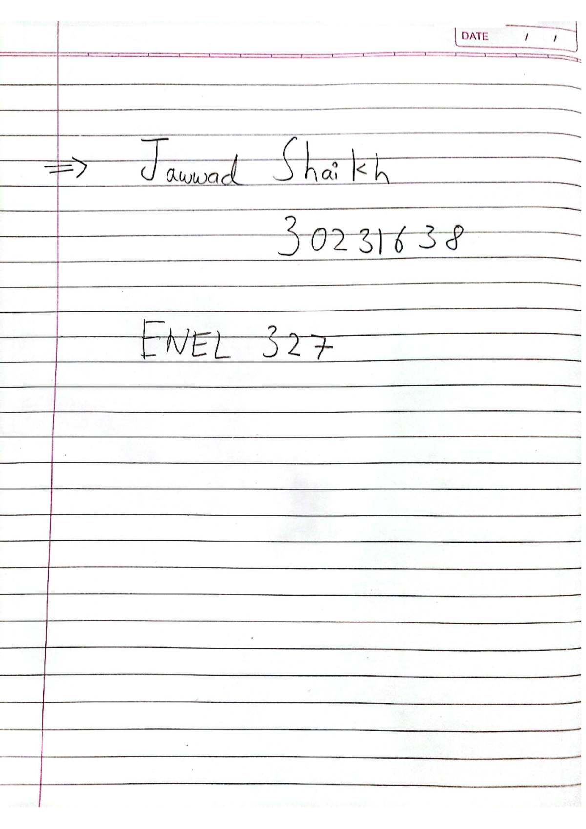 ENEL 327 assignment 1 - DATE J awwad Shaikh 30231638 ENEL 327 Janwood ...
