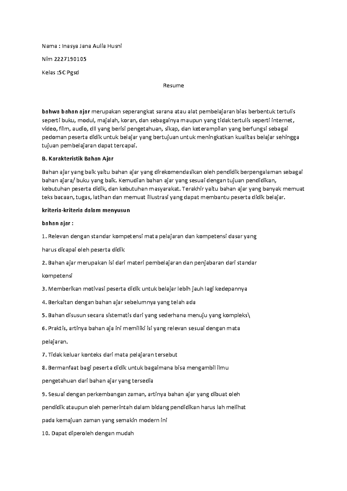 Resume Pengembangan Bahan Ajar 2 - Kelas 5C PGSD - Studocu
