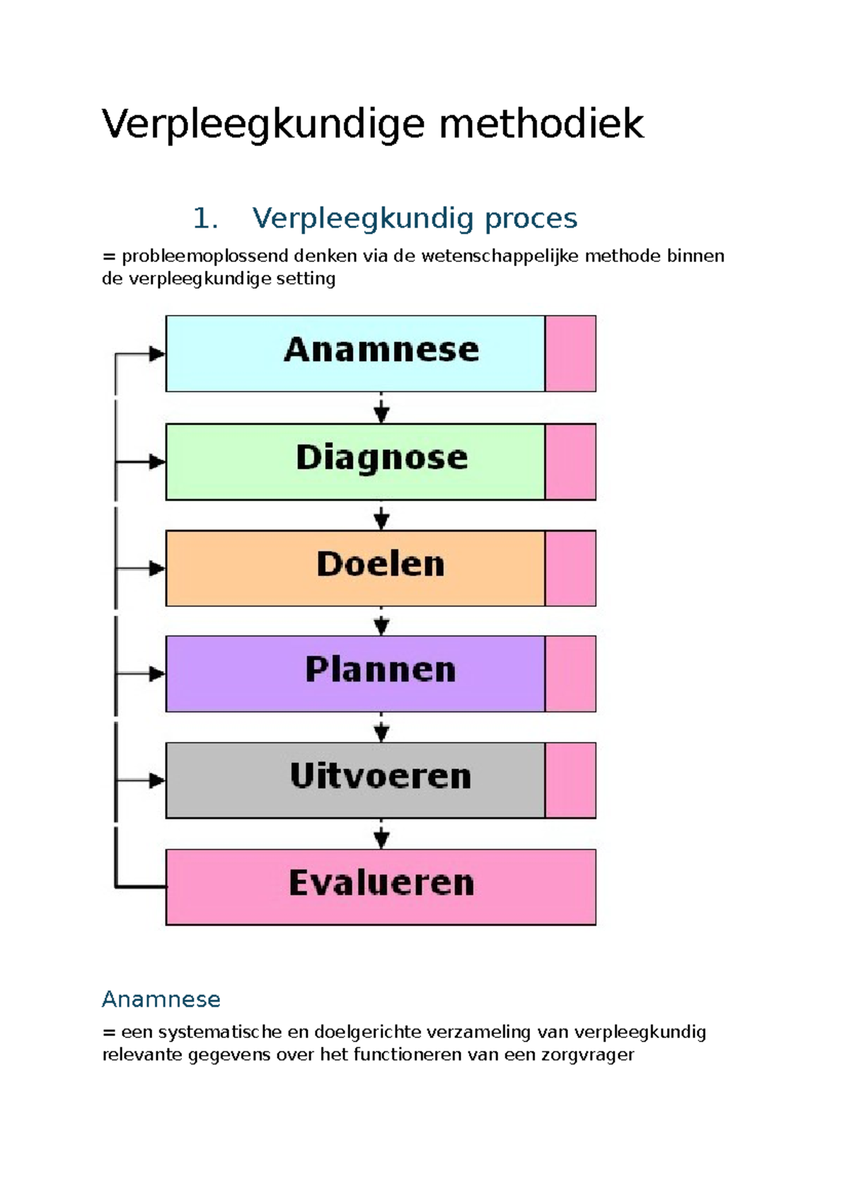 Verpleegkundige Methodiek Samenvatting - Leerjaar 2023-2024 - Studocu