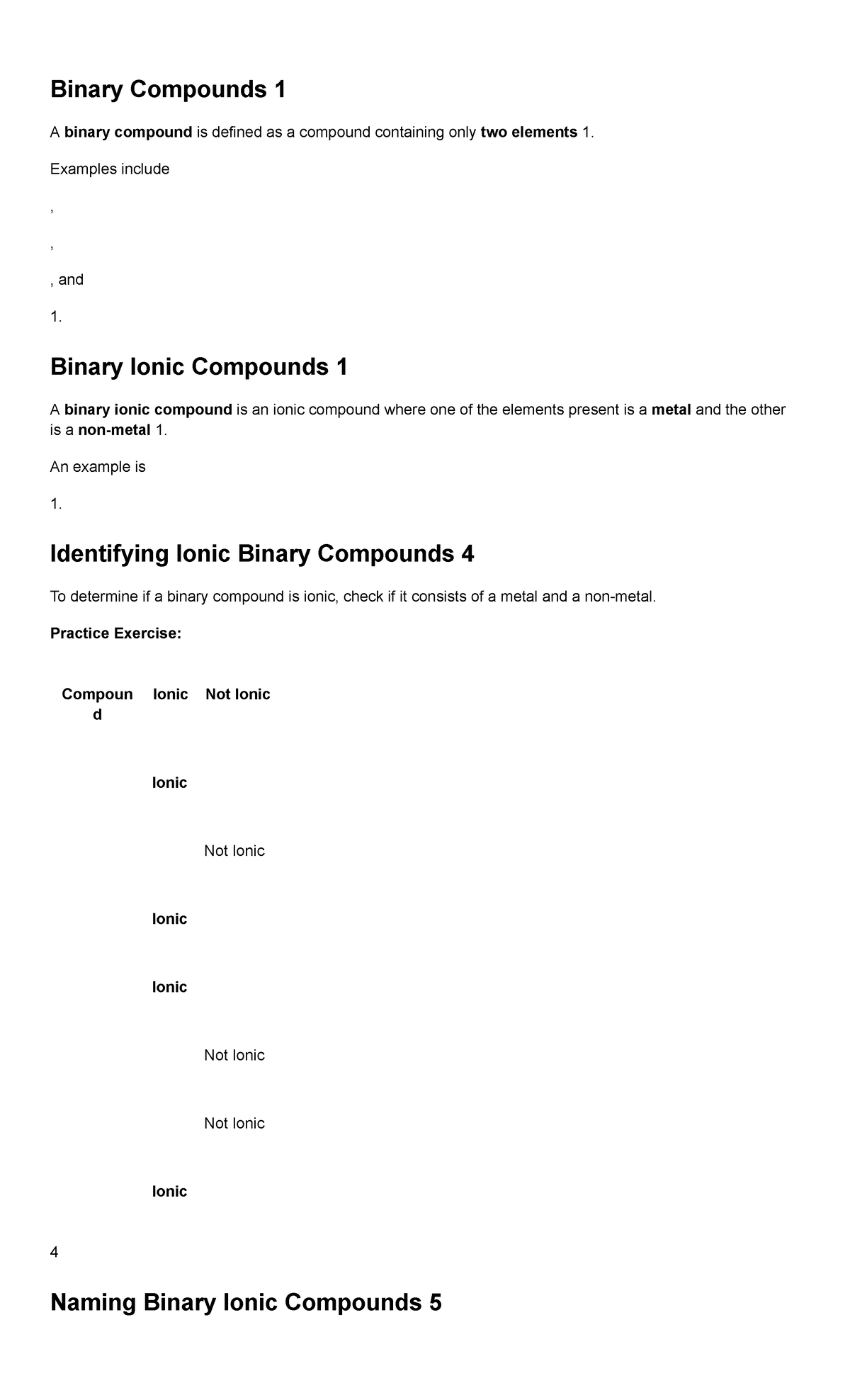 Lecture Notes: Binary Compounds (CHEM 101) - Studocu