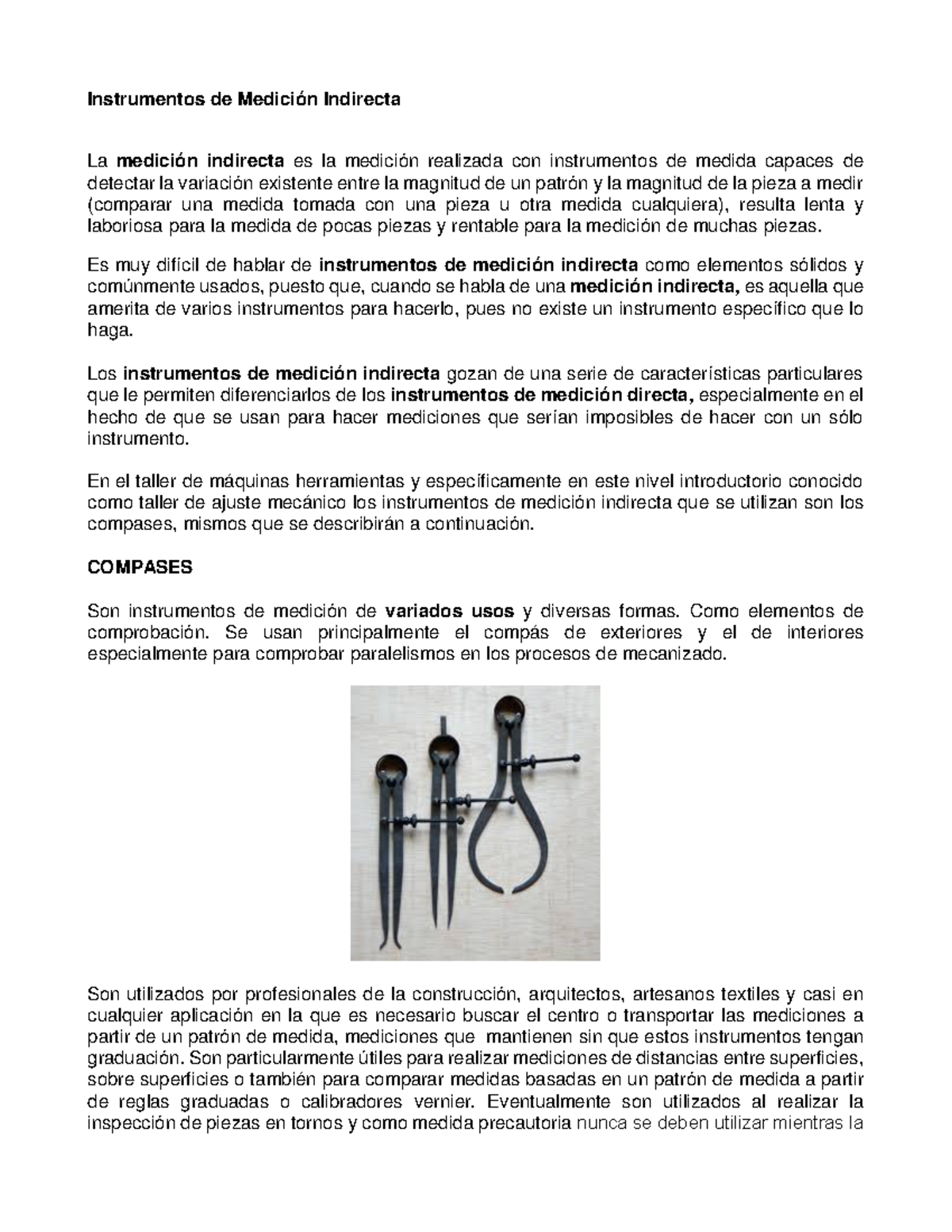 Instrumentos de Medición Indirecta: Compases y Escuadras Combinadas ...