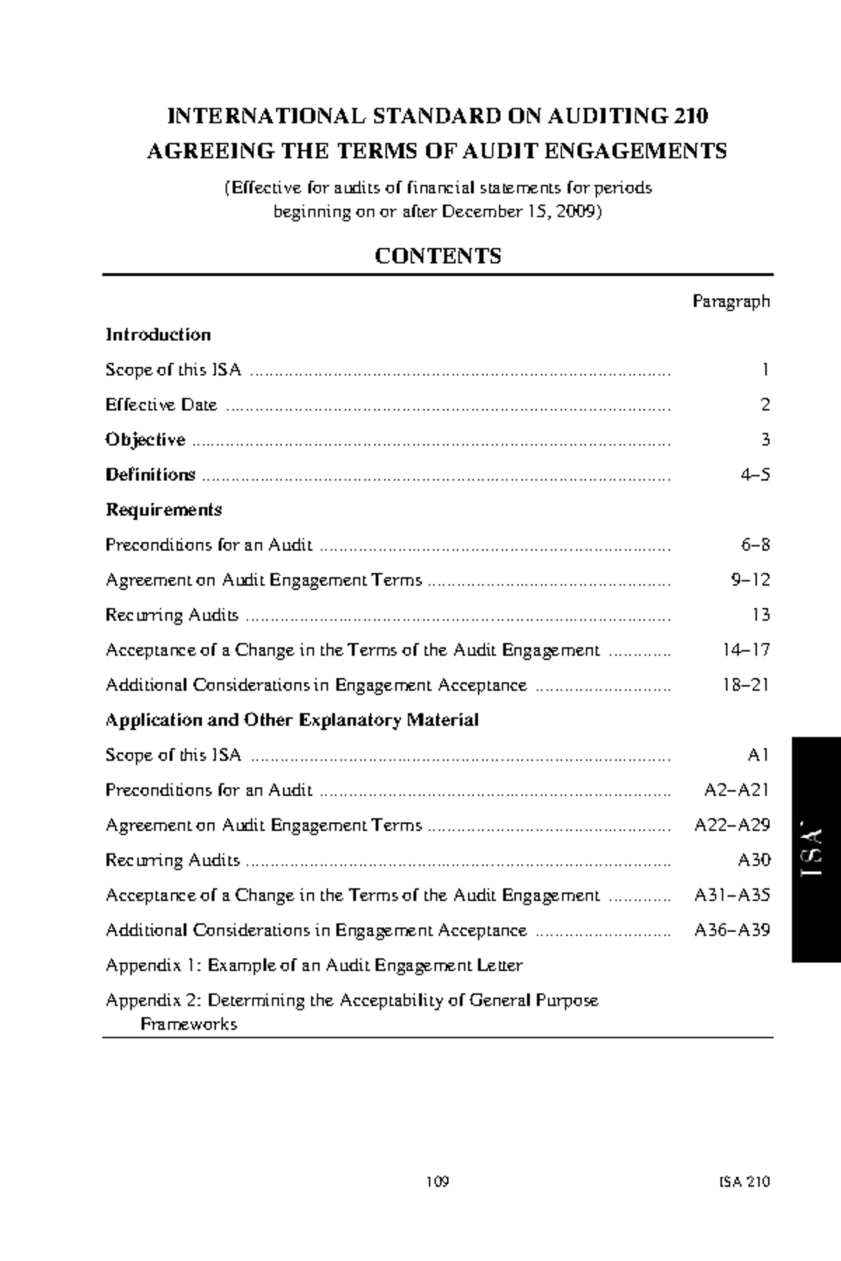 ISA-210 Final Exam Study Notes on Agreed Audit Engagement Terms - Studocu