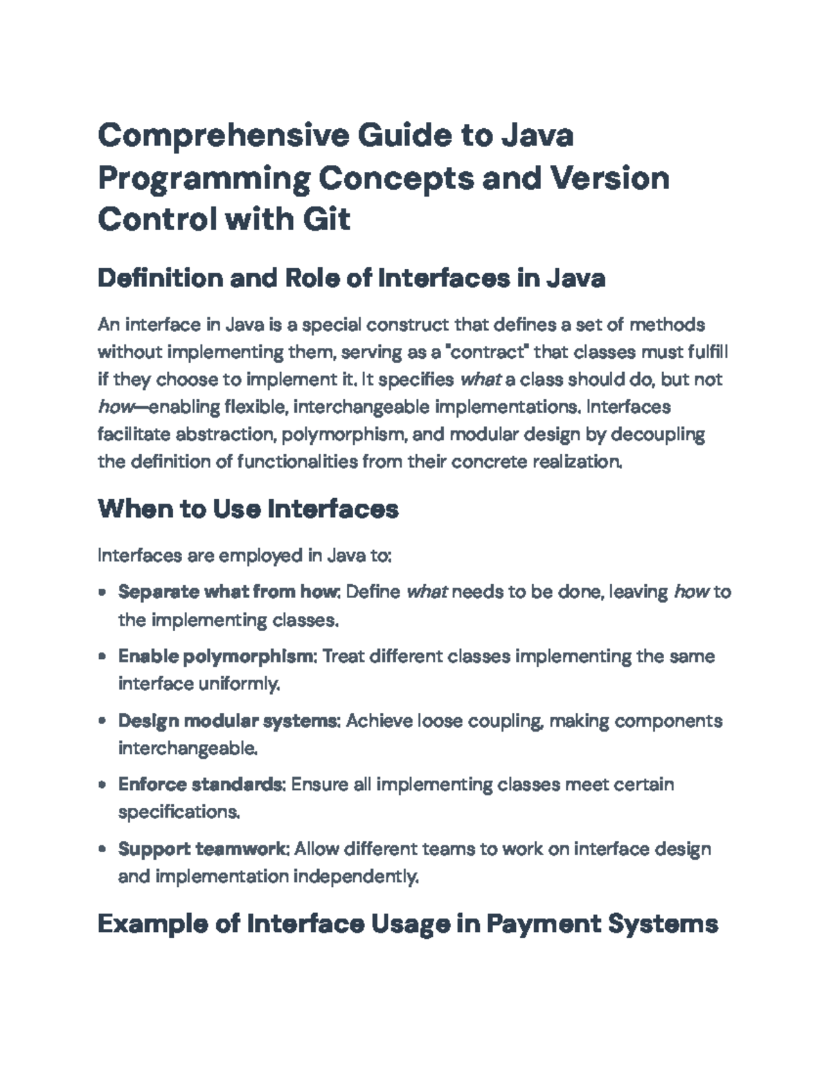 Comprehensive Guide to Java Programming Concepts & Git VCS Techniques ...