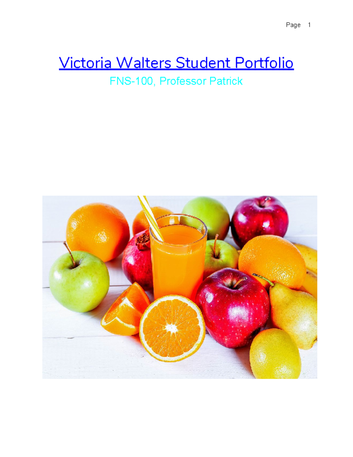 Victoria Walters Student Portfolio & Insights: FNS-100 & FNS-106 ...