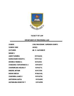 Request FOR Further Particulars - CIV/ LL (HONS) PART II CIVIL ...
