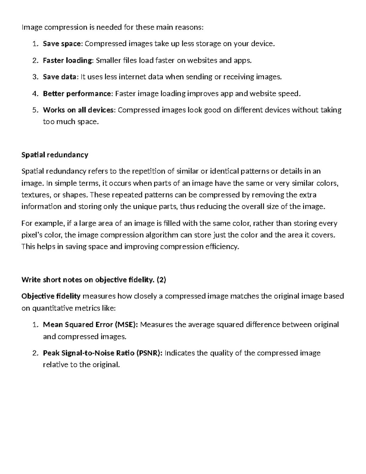 Image Processing Unit 4: Compression Techniques & Noise Models - Studocu