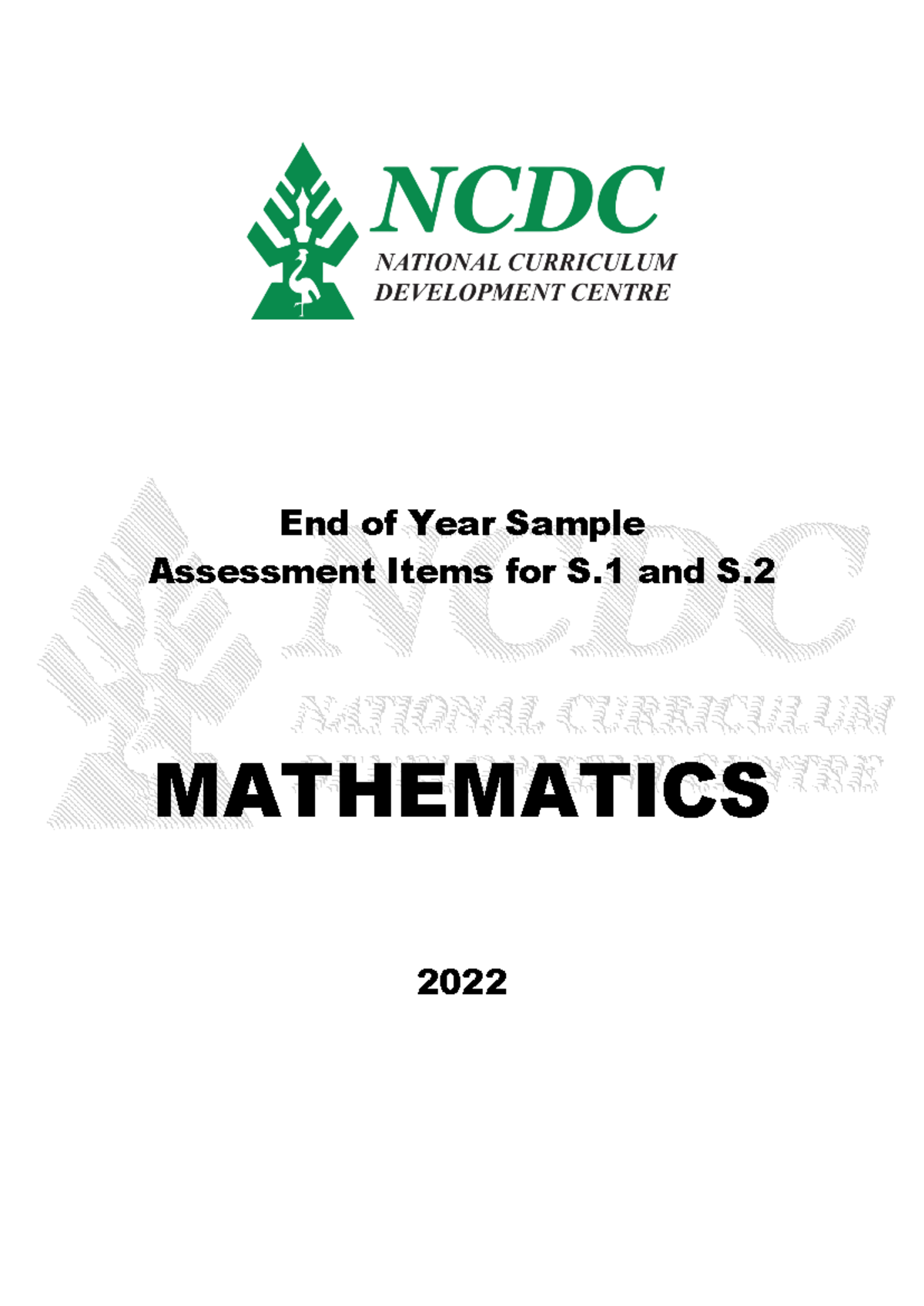 S1 & S2 Mathematics End-of-Year Sample Assessment Items 2022 - Studocu
