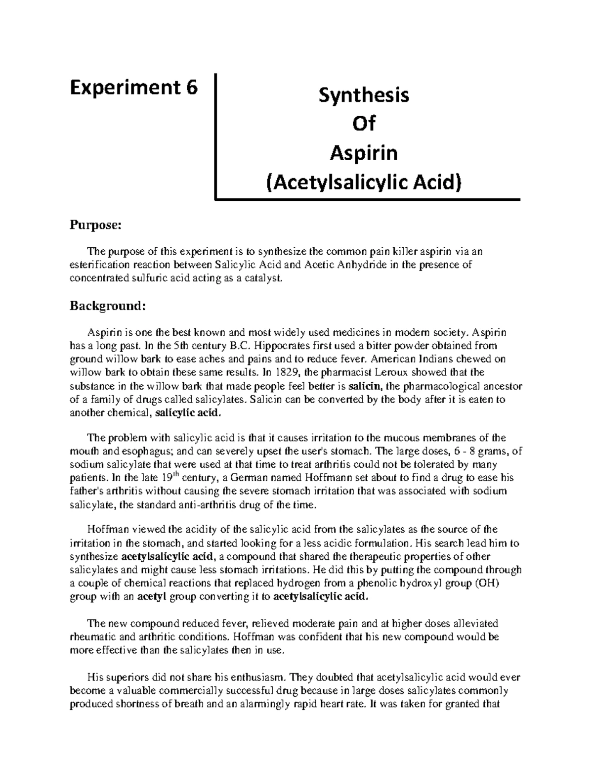 Experiment 5 203 - Synthesis of 3-Methylbutyl Ethanoate in Lab - Studocu
