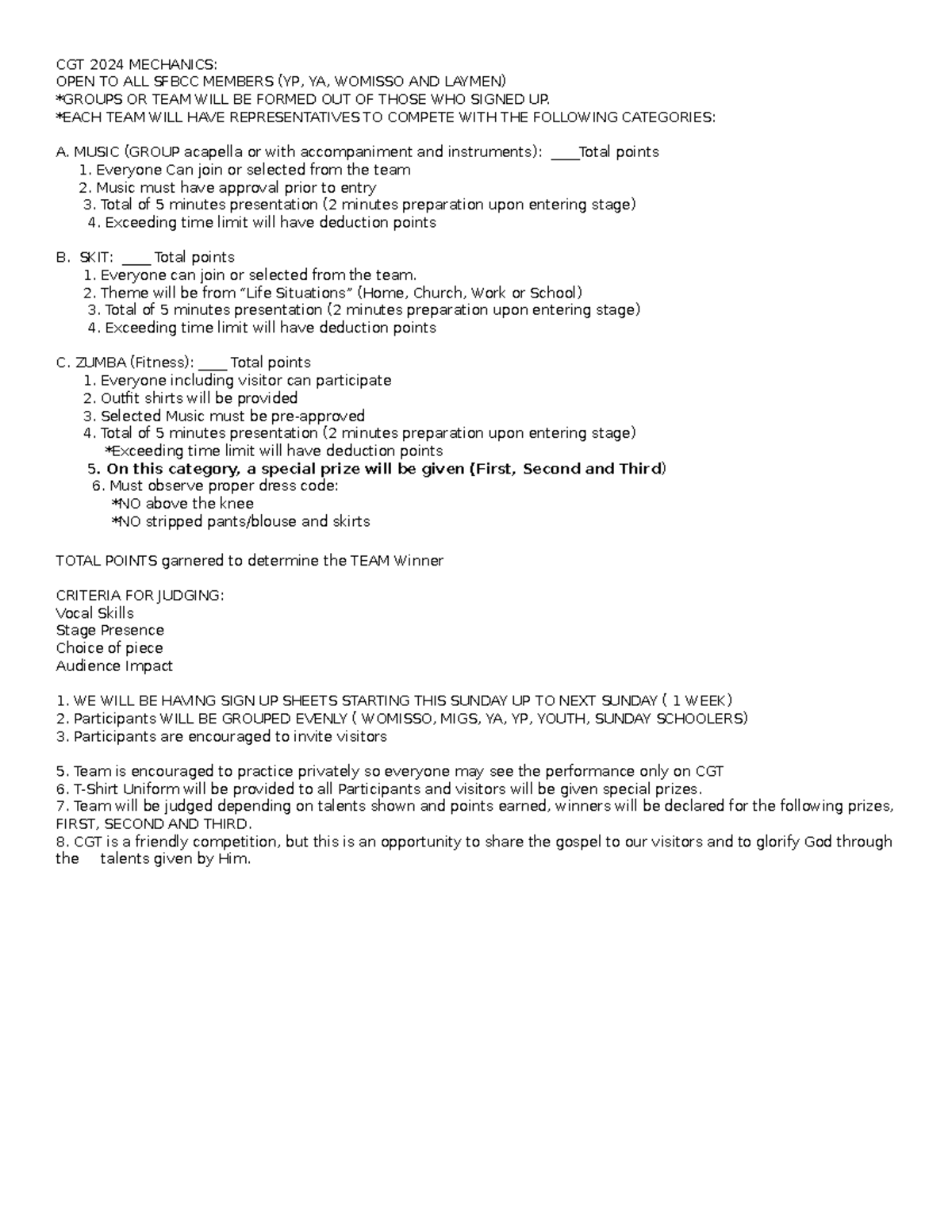 Mechanics Time - CGT 2024 MECHANICS: OPEN TO ALL SFBCC MEMBERS (YP, YA ...