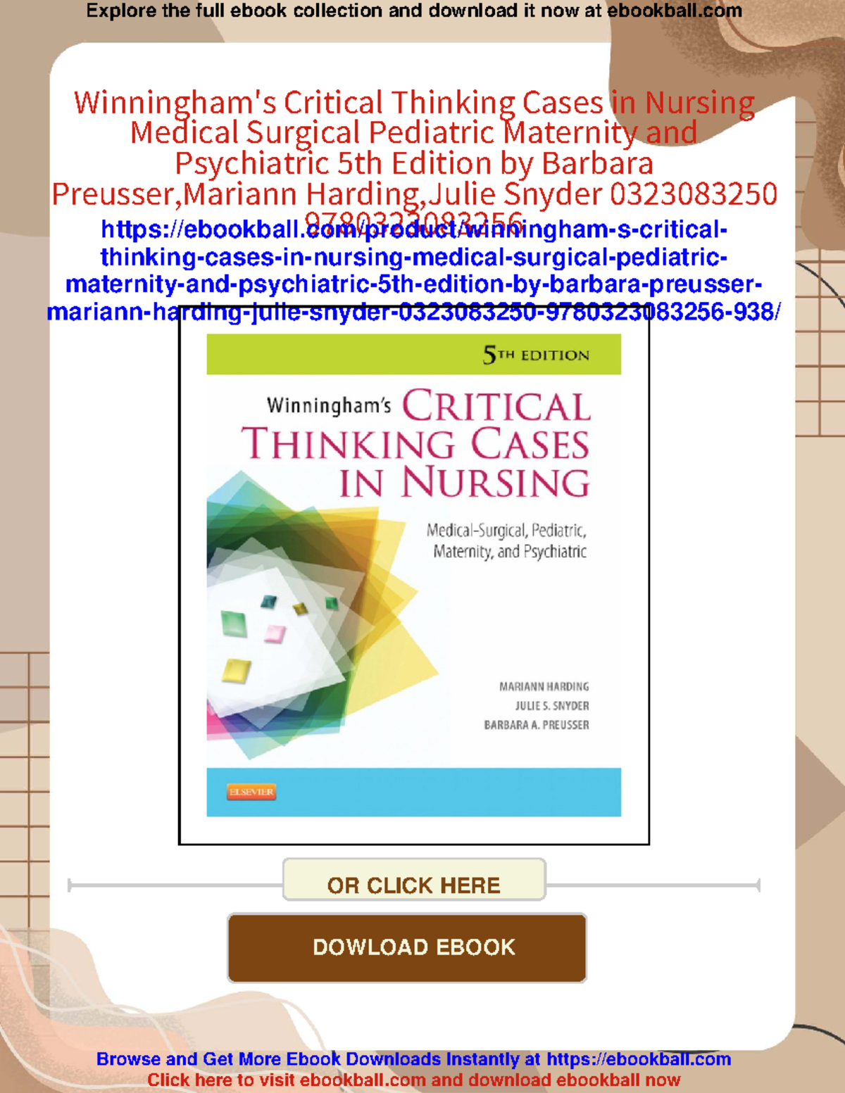 Critical thinking cases in nursing: Pediatric, maternity, and ...