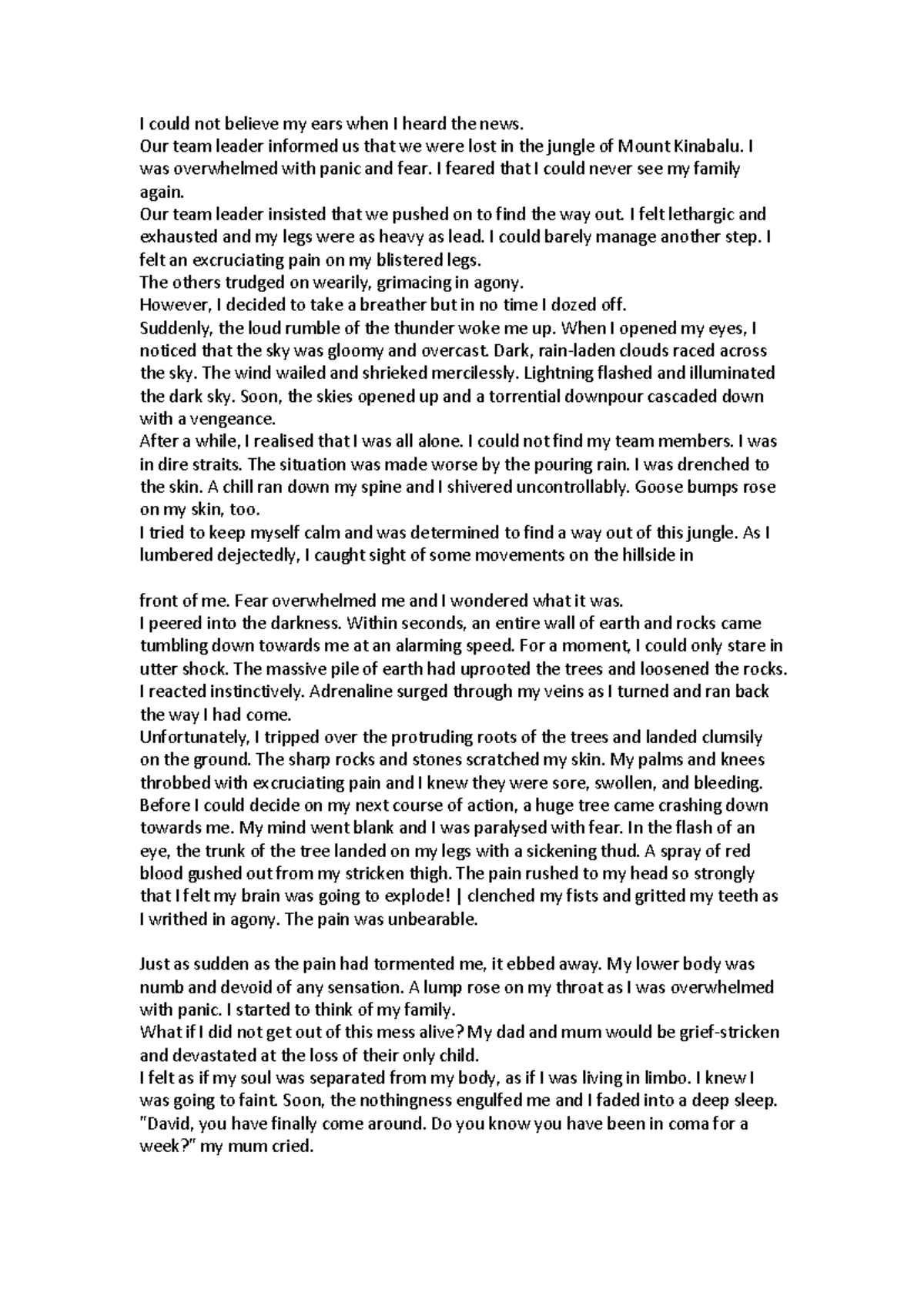 A Second Chance: Surviving the Jungle - Essay Notes - Studocu