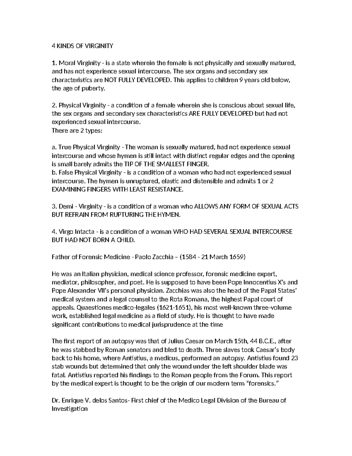 Types of Virginity: A Forensic Perspective on Female Sexuality - Studocu