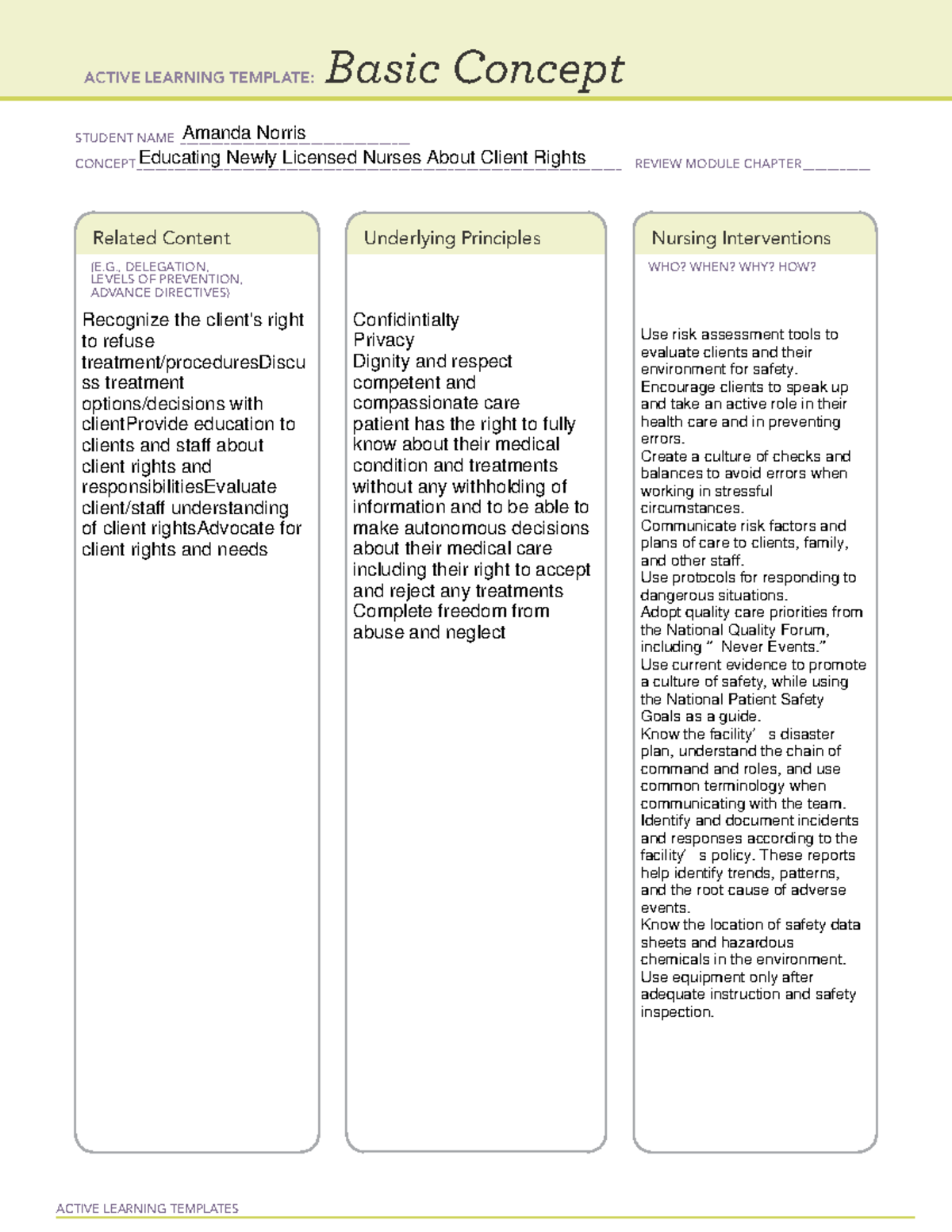 Basic concept educating newly licensed nurse - NUR-211 - ACTIVE ...