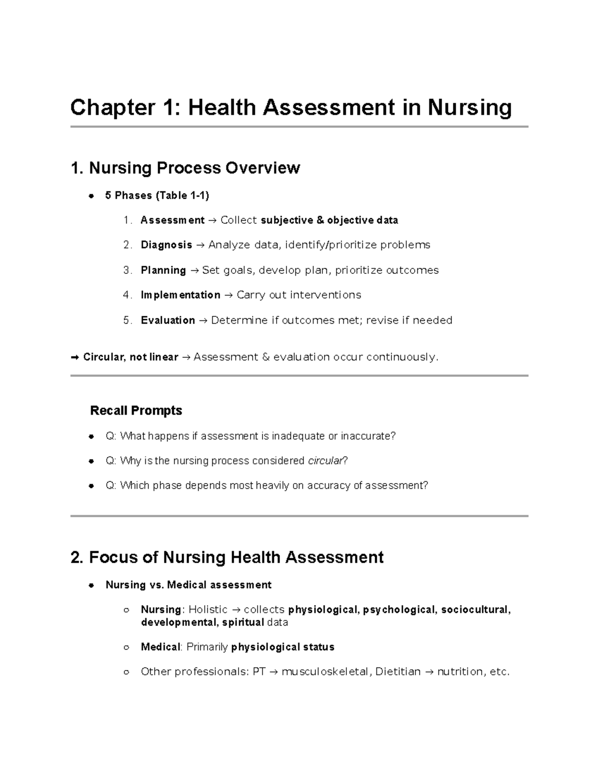 CH 1-5 Study Guide: Health Assessment in Nursing (NURS 101) with Active ...