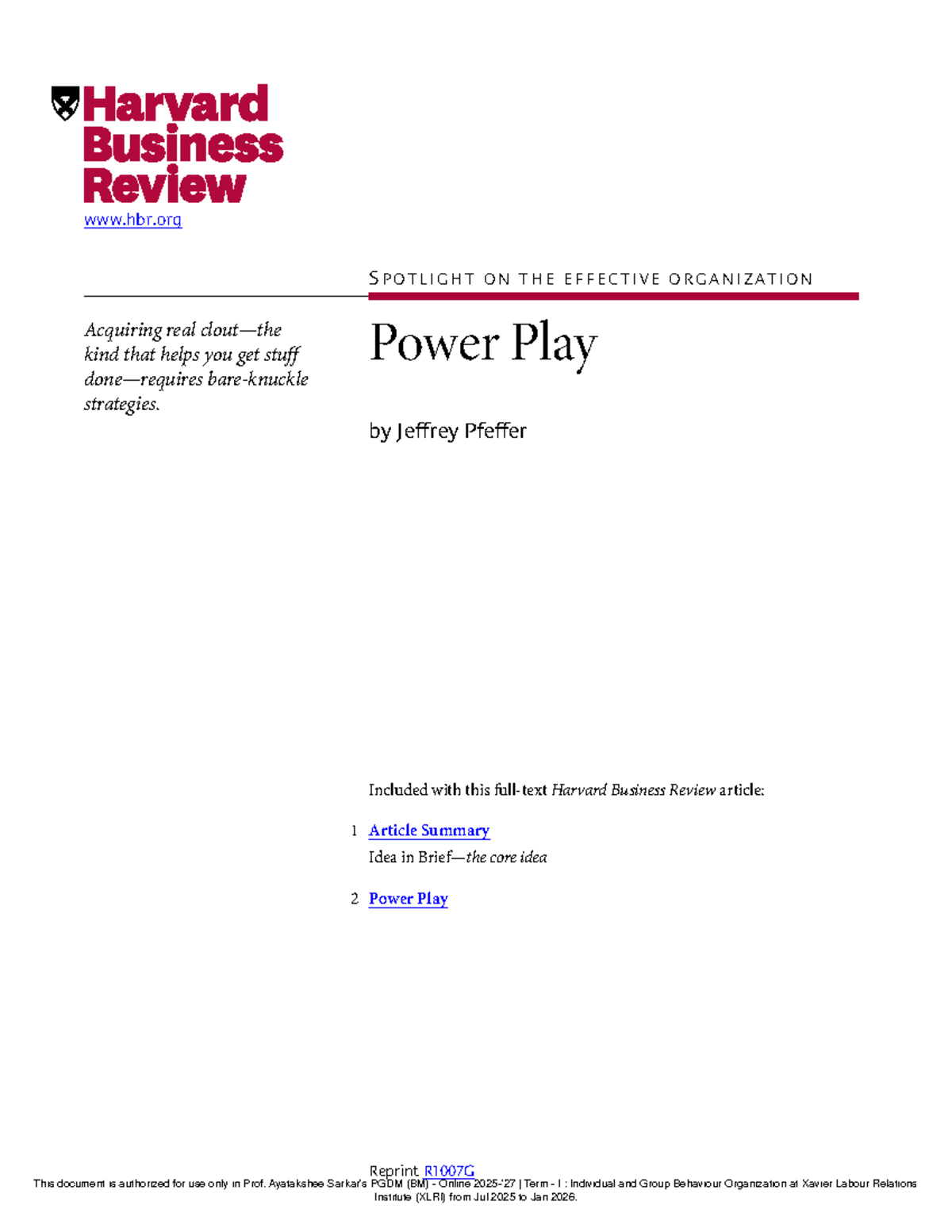 Power Play: Strategies for Navigating Influence in Organizations (PGDM ...