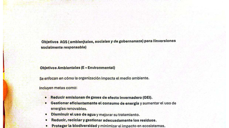 Objetivos ASG para Inversiones Socialmente Responsables y ...