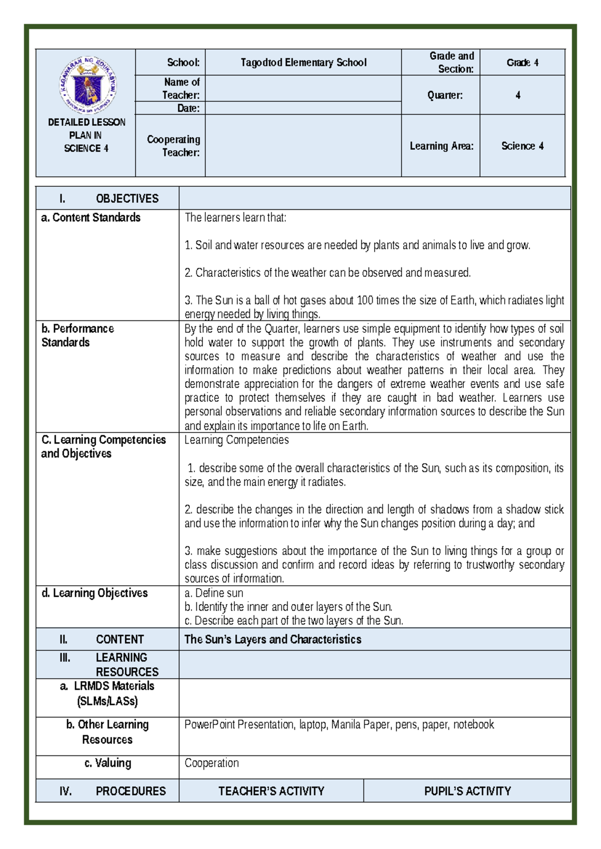 Types of Polygons LP - Detailed Lesson Plan in Science 5 - DETAILED ...