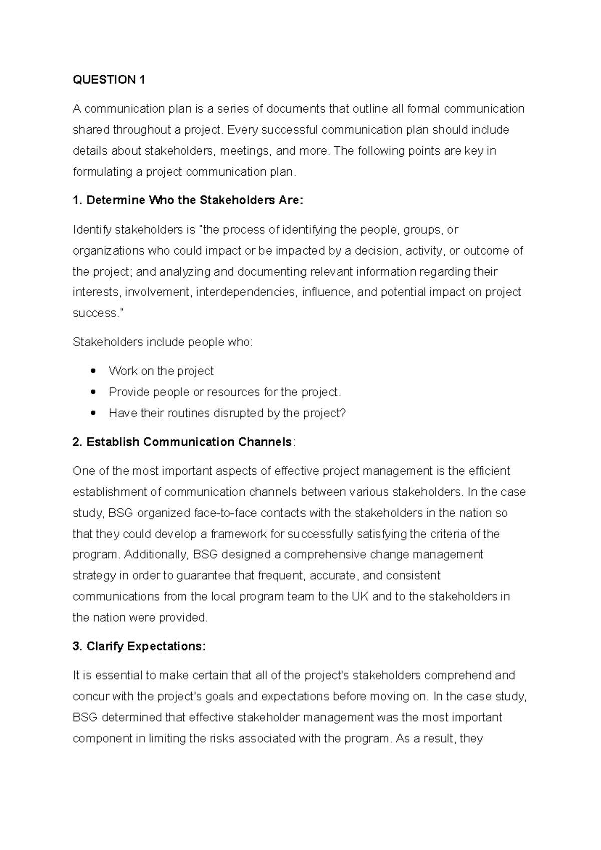 PM 101: Effective Communication Plans for Project Management - Studocu