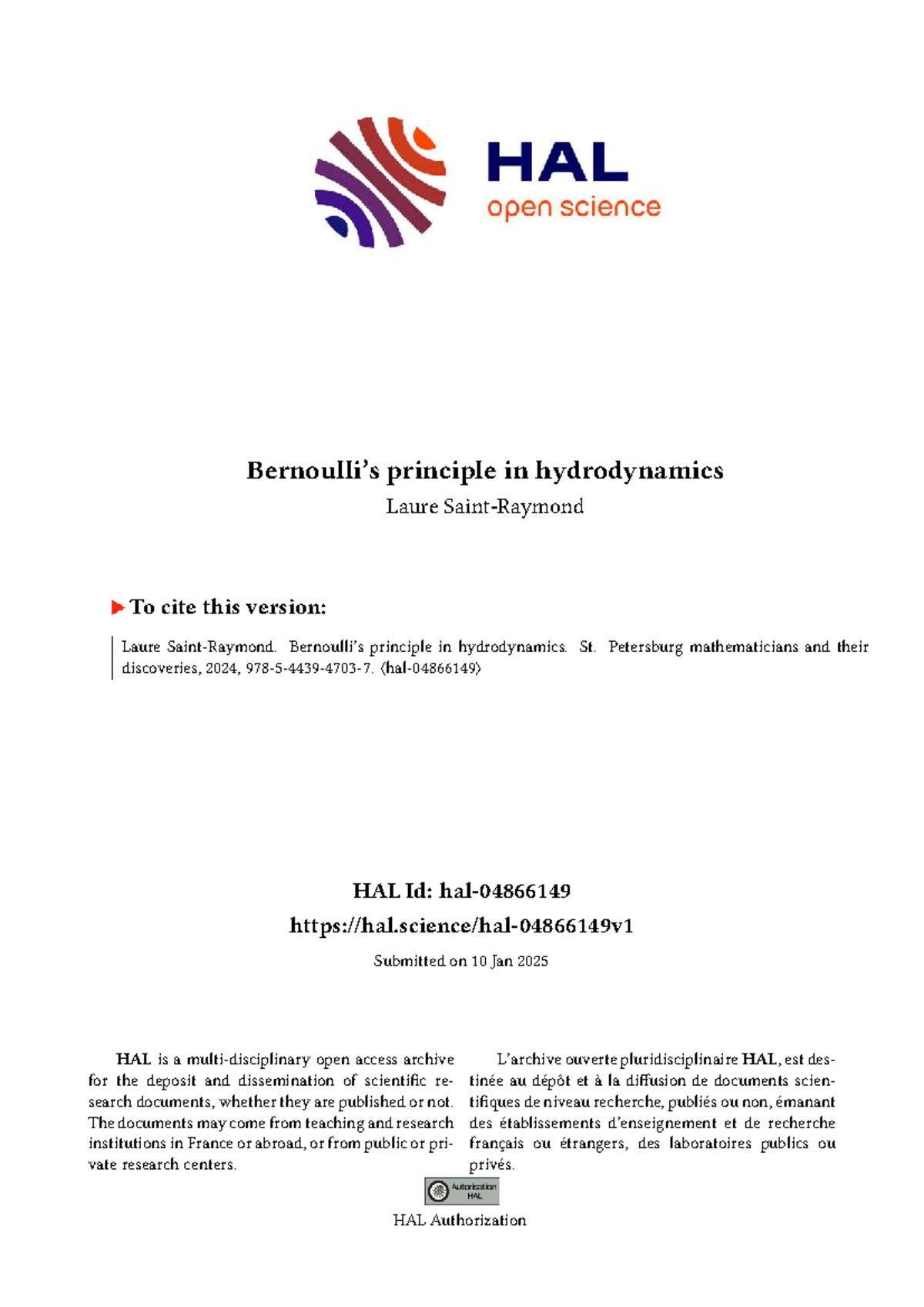 Principles of Hydrodynamics: Insights from Bernoulli's Work - Studocu