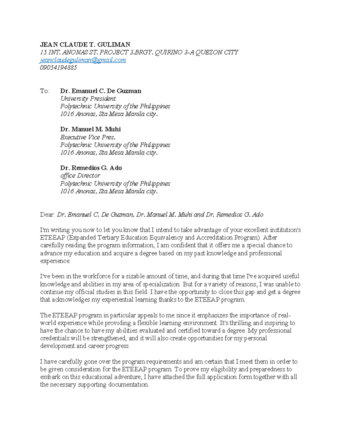 PUP-ETEEAP-Brochure: Qualifying Information for the Program - Studocu