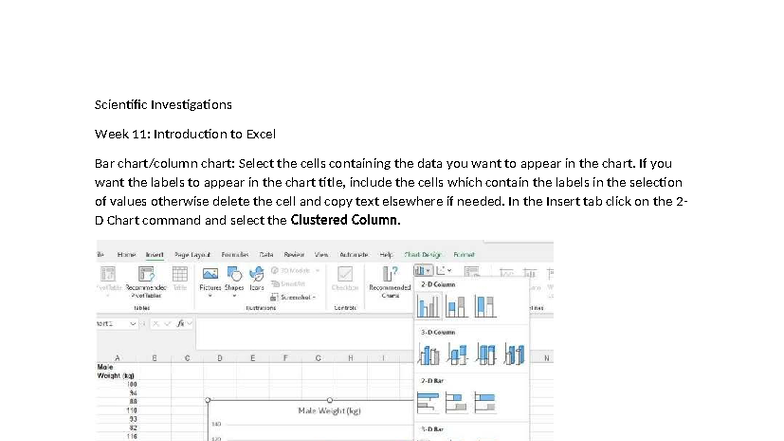Scientific Investigations Week 11-12: Excel Charting & Data Analysis ...