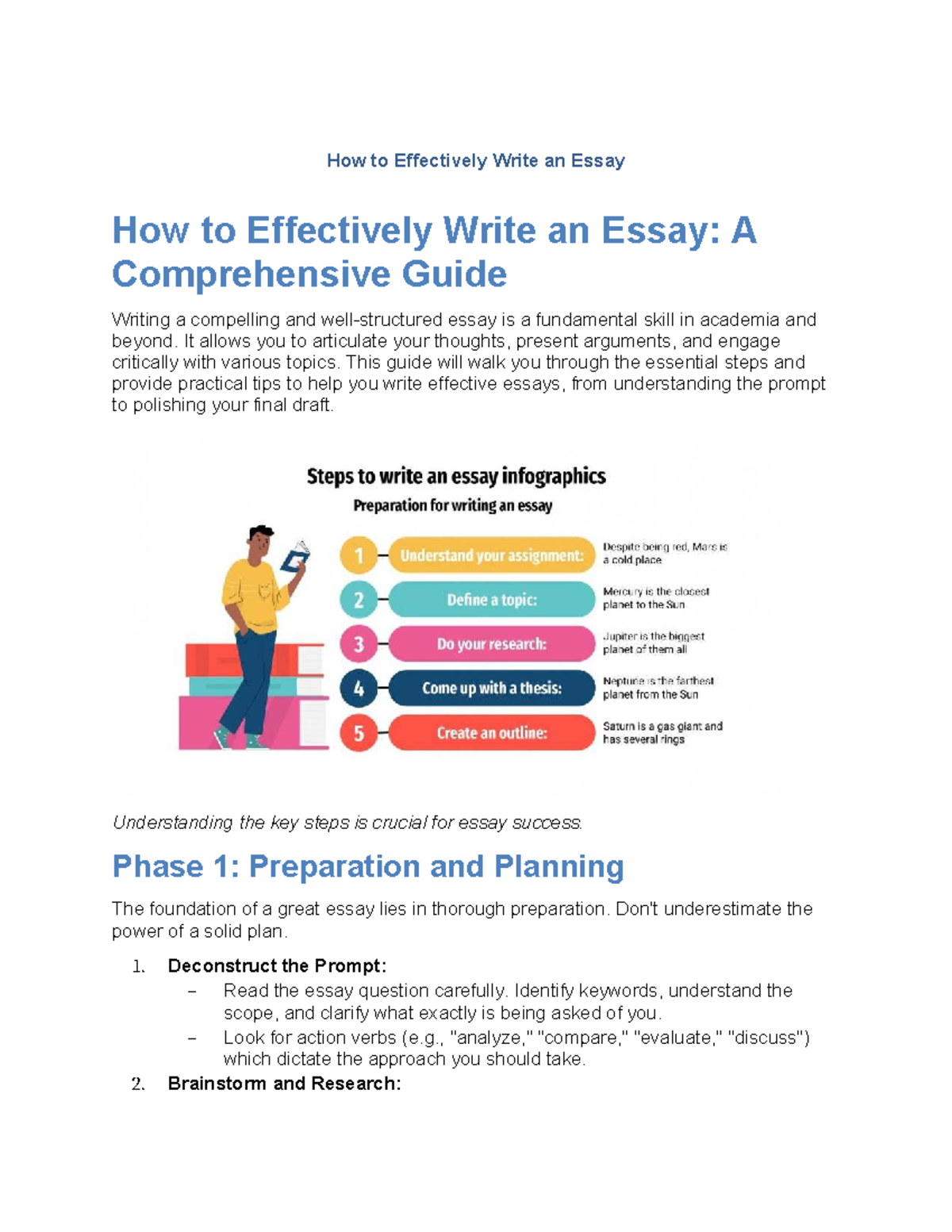 Effective Essay Writing Techniques: A Comprehensive Guide - Studocu