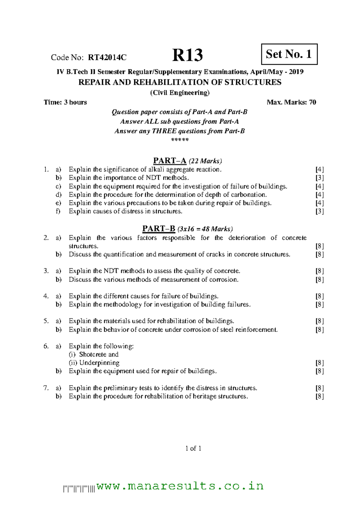 RT42014C R13 2019 Exam: Repair & Rehabilitation of Structures - Studocu