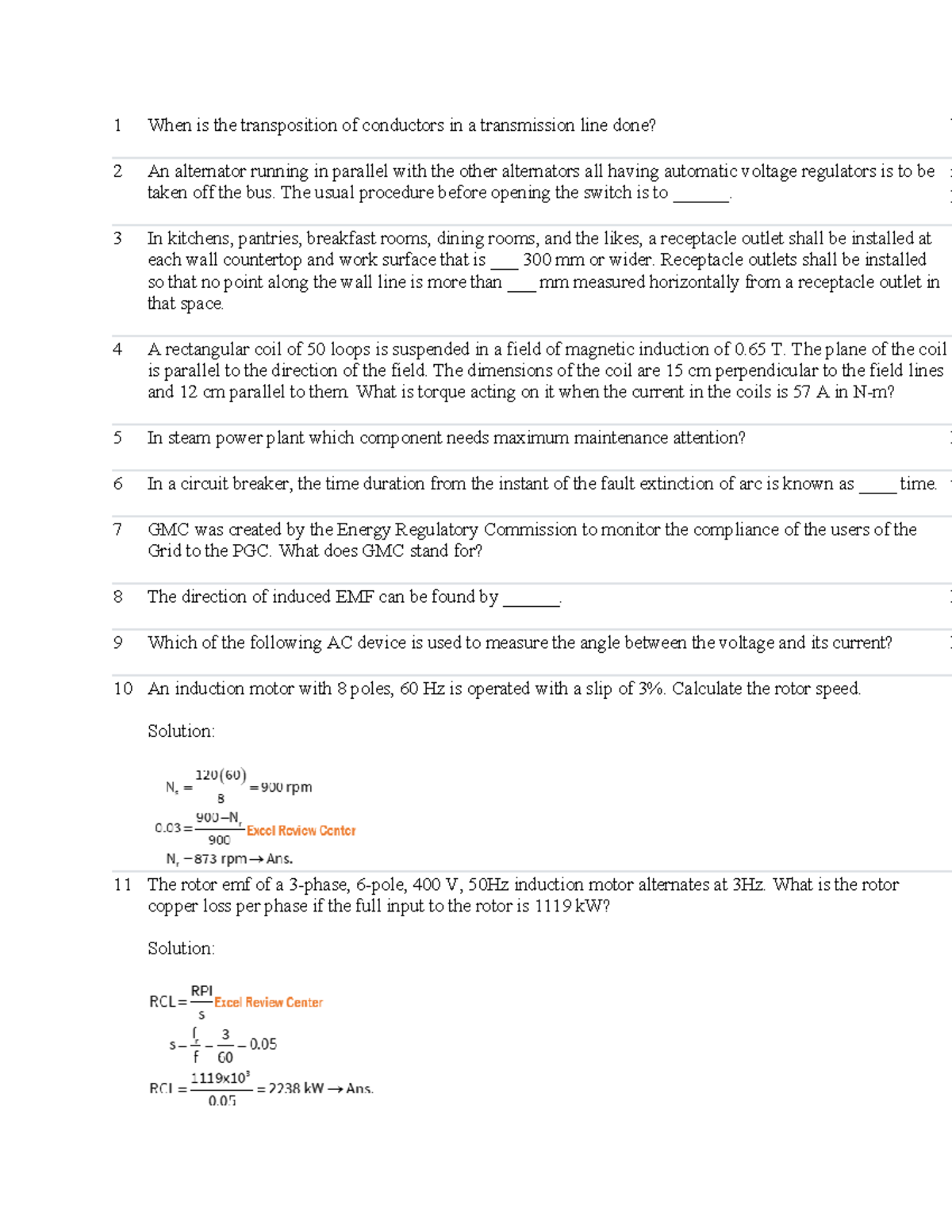 EE PRE Board 1 - Review Materials and Answer Key for Electrical Engineering - Studocu