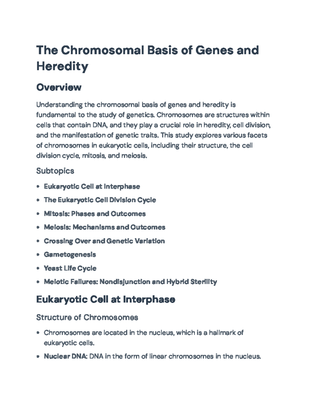 Understanding Chromosomes and Cell Division: Genetics Fundamentals ...