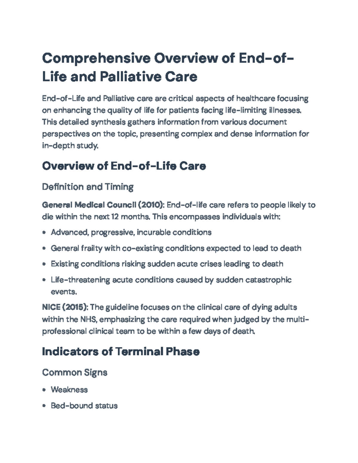 End-of-Life and Palliative Care Overview: Strategies and Challenges ...