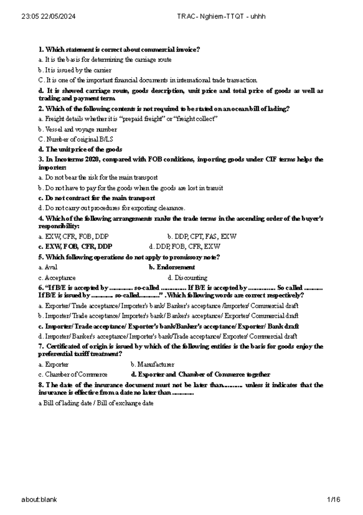 Commercial Invoice and Bill of Lading: Key Concepts in International ...