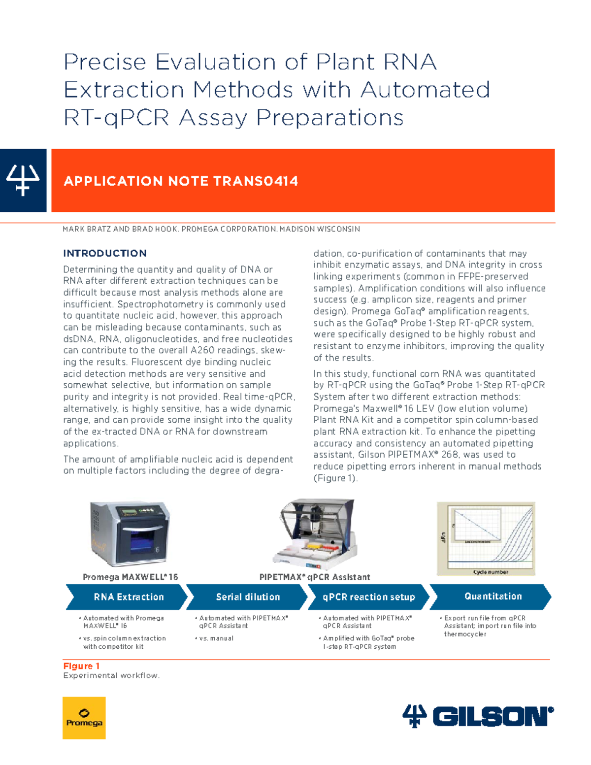 Plant RNA Extraction Methods with Automated RT q PCR Pipetmax ...